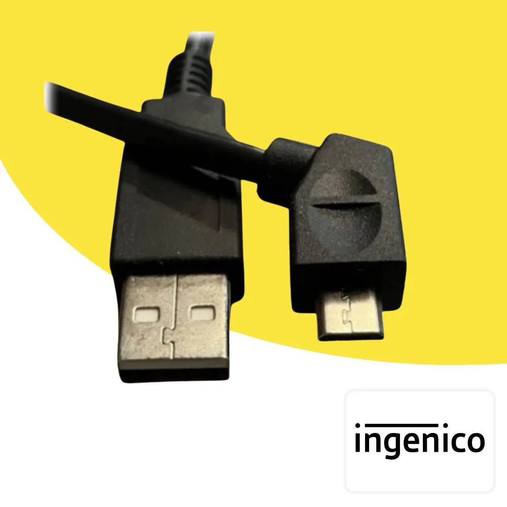 Câble Ingenico Desk/5000 μUSB coudé vers USB caisse | E-monétique